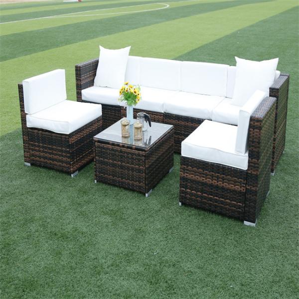 Quality Outdoor Indoor PE Rattan Sofa With Side Sofa , Middle Sofa , Ottoman , Coffee for sale