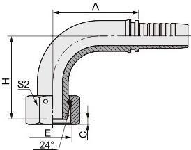 High Pressure Hydraulic Elbow Hose Ferrule and Fitting Metric Manufacturing 20591