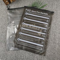 Quality Custom Logo CPE Cothing Zipper Bag Translucent Black for Garment Packaging for sale