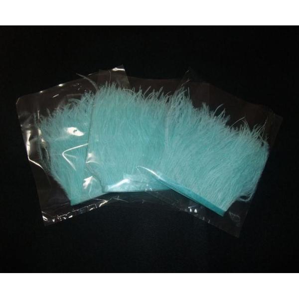 Quality Party Decoration Ostrich Feather Fringe Trimming with Satin Ribbon Tape 13-15cm for sale