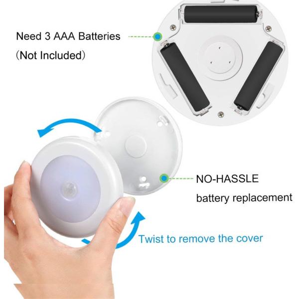 Quality CE 26mm Wireless Round Led Night Light Cabinet Battery Night Lamp for sale