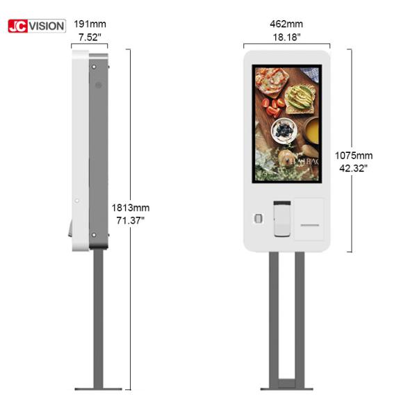 Quality JCVISION Self Service Kiosk Touch Screen Barcode Scanner Self Ordering Kiosk for sale