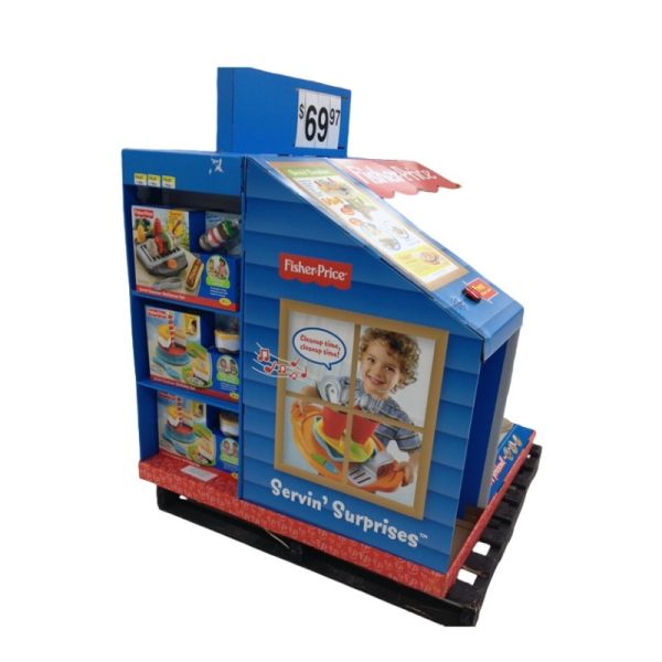 Quality Custom Corrugated Cardboard POP Counter Displays Retail Store Pallet Display for sale