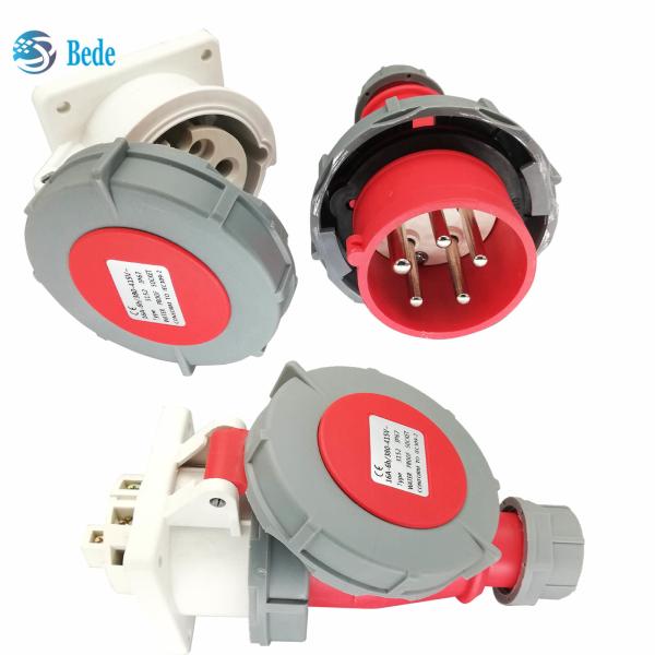 Quality Waterproof IP67 Industrial Plug Sockets 5Pins 3P+N+E 16Amp and 32Amp Panel for sale