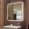 Quality Waterproof Square Acrylic Bathroom LED Light Mirror With AC100-120V Voltage for sale