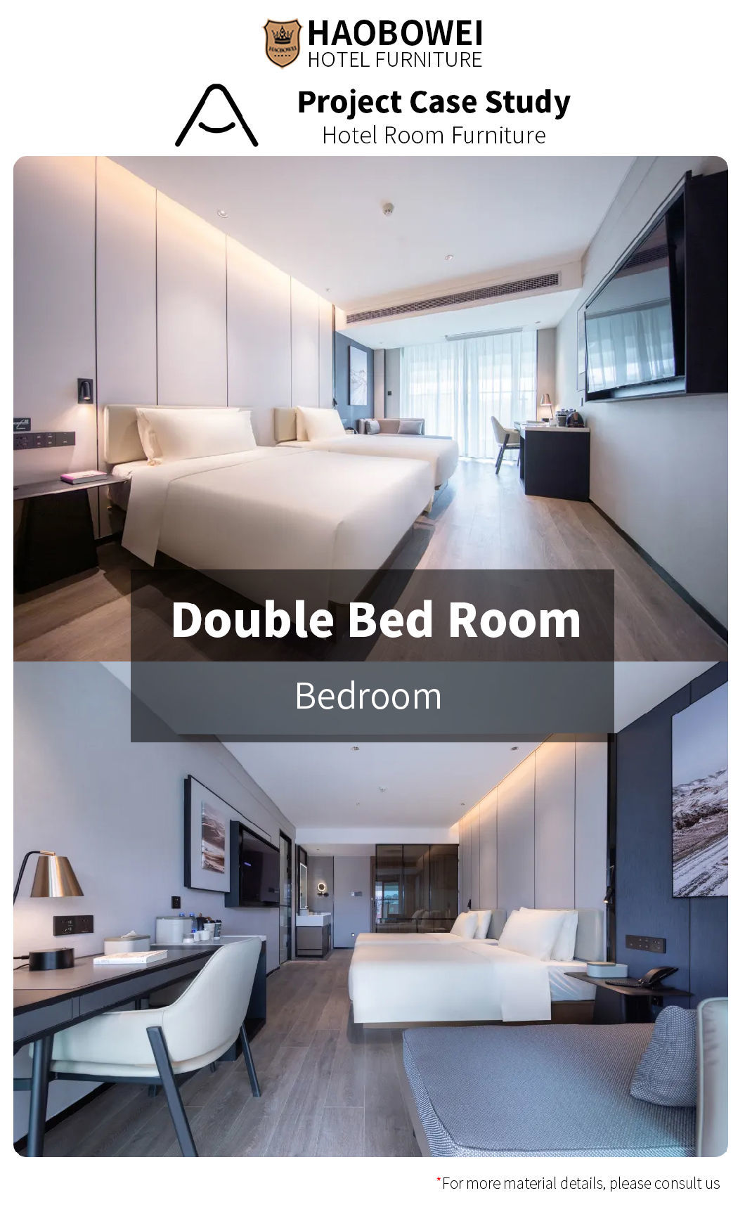 Wholesale Luxury Furniture Standard King Size Double Bedroom Set Three Star Hotel