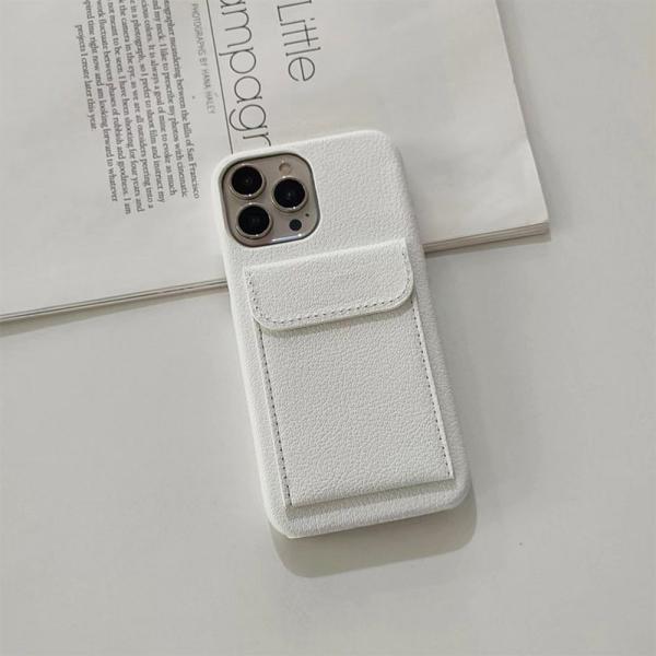 Quality Handcrafted Leather Card Holder Phone Case with Shockproof Feature and Luxury for sale