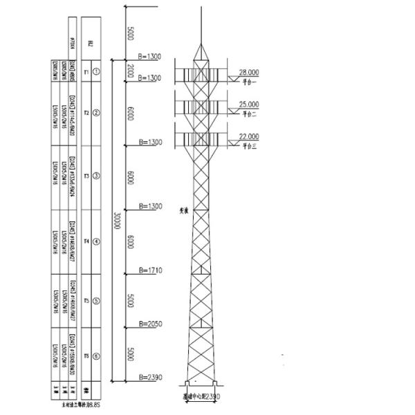 Quality 10-100m Tubular Steel Tower Triangular Self Supporting Mast for sale