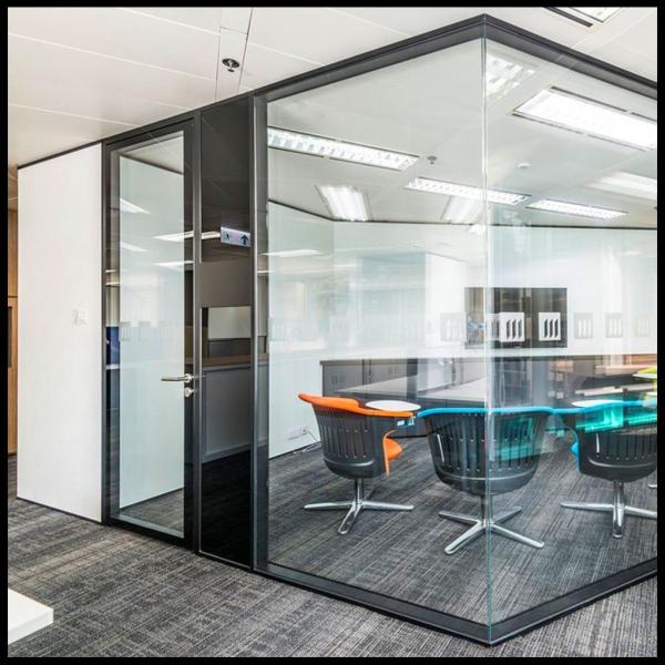 Quality Polished Glass Partition Wall Divider ODM For Commercial for sale