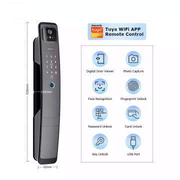Quality 3.5-inch Large Screen inside Peephole Smart Door Lock with Tuya APP and Wide for sale