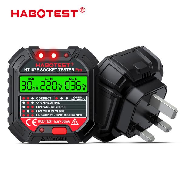Quality HT107 Socket Tester Pro Voltage Test RCD 5/30mA Socket Detector Ground Zero Line for sale