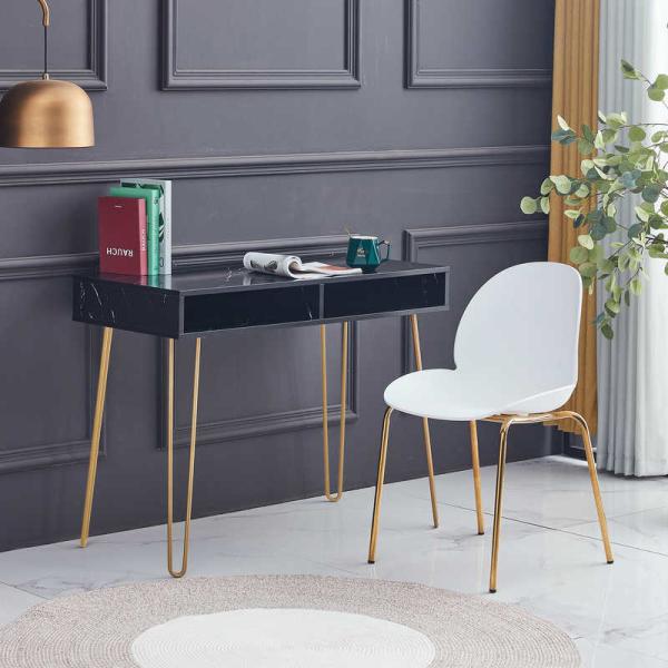 Quality 31.5inches Height Marble MDF Top Console End Table / Thin Long Side Table for sale