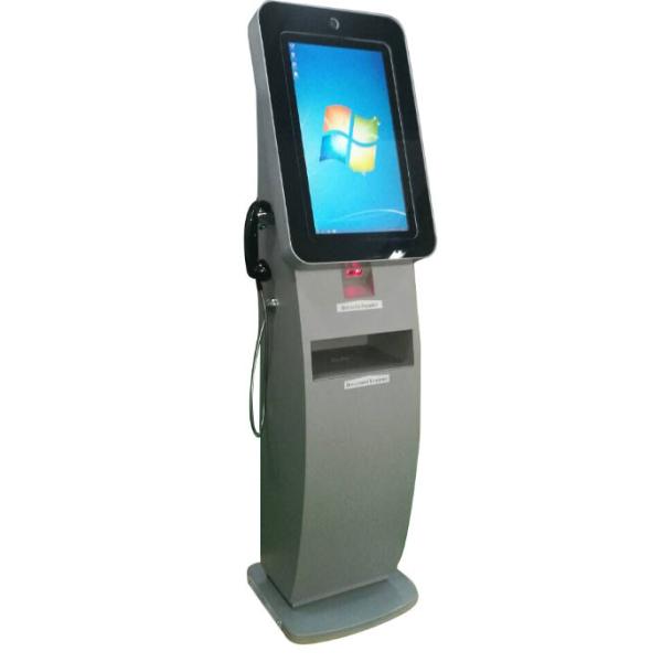 Quality Surveillance Camera Self Kiosk Machine with telephone receiver, 150W Qr Code for sale
