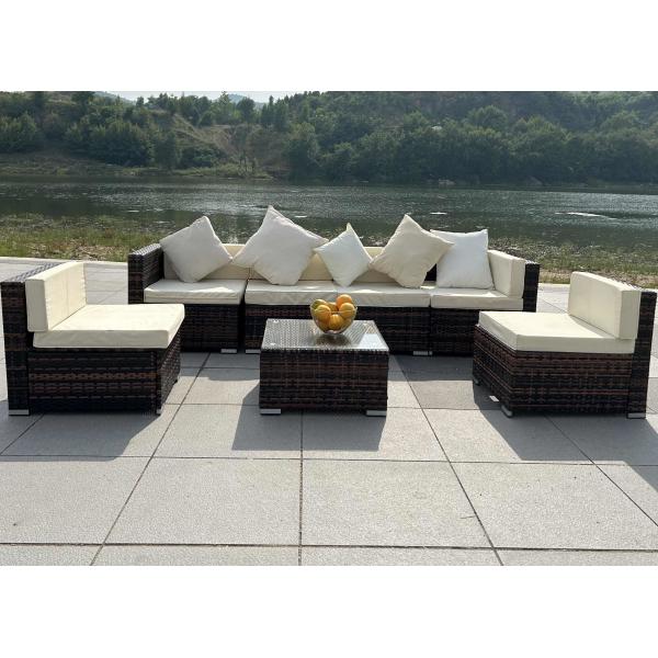 Quality Outdoor Indoor PE Rattan Sofa With Side Sofa , Middle Sofa , Ottoman , Coffee for sale