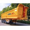china 12R22.5 tires 4 axles U type hydraulic tipping truck trailer 38CBM by CIMC