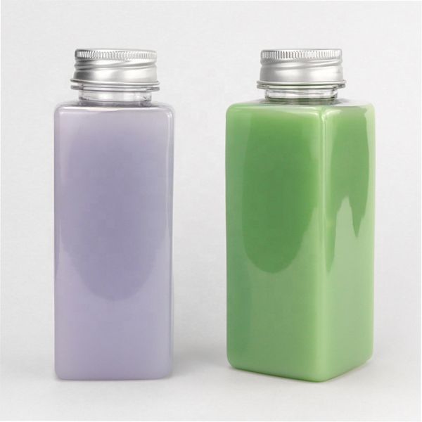 Quality Food Grade Plastic Square Bottles Wide Mouth 350ml ODM Fruit Juice Bottle for sale