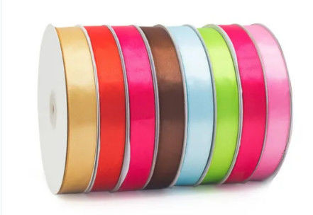 Quality 100 Polyester Custom Satin Ribbon With High Grade Four Color Fastness for sale