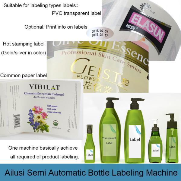 Quality PLC Semi Automatic Round Bottle Labeling Machine 100W High Precision for sale