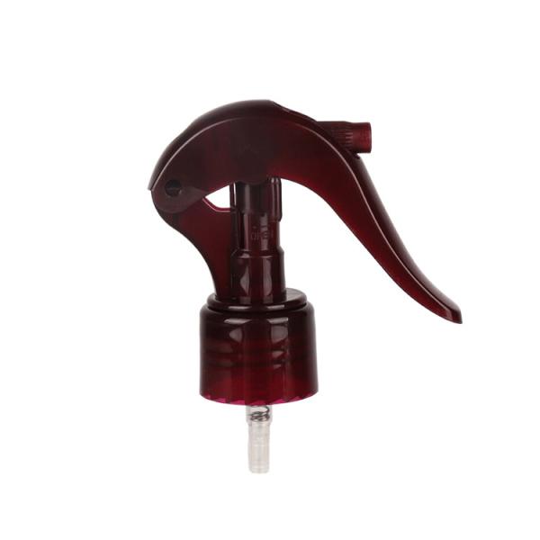 Quality Wine Red Plastic Mini Trigger Sprayer 28/410 For Gardening House Cleaning for sale
