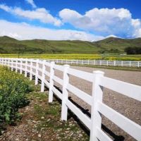 Quality Durable PVC Vinyl Garden Rail Fencing Ranch Paddock Horse Fencing for sale