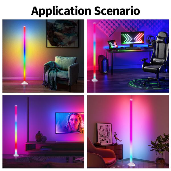 Quality LED Light Source RGB Modern Floor Lamp Multi Color Smart Corner Lighting Music for sale