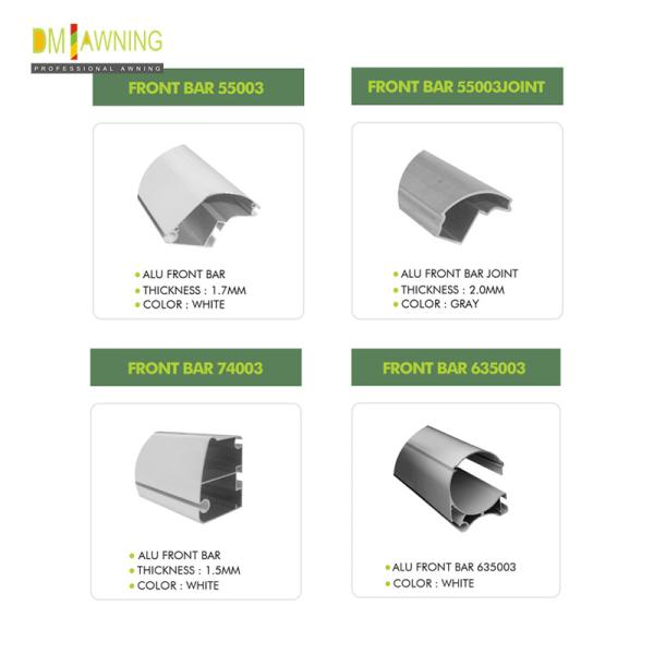 Quality Aluminum awning front bar, outdoor awning parts wholesale for sale
