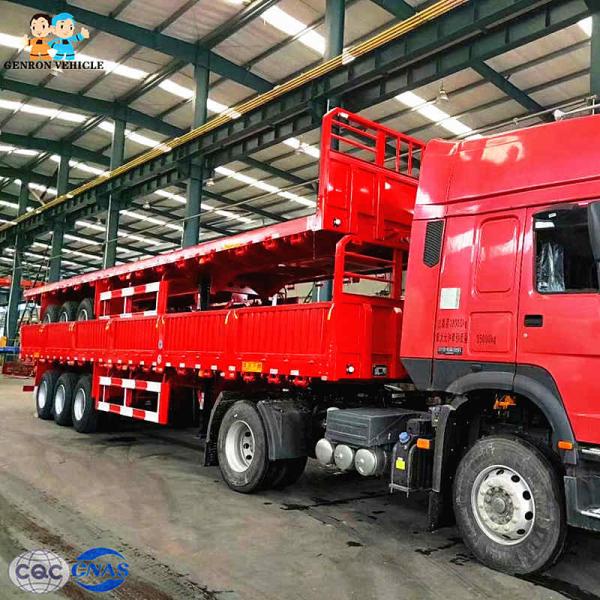Quality Heavy Duty Q345B Steel 40 Feet 50T Drop Side Semi Trailer for sale