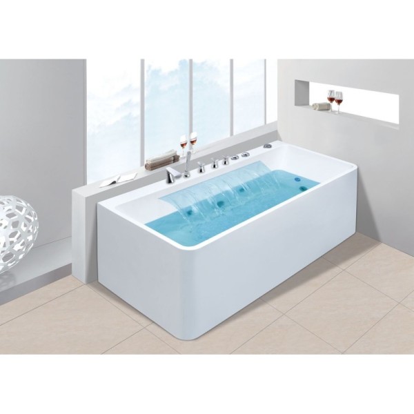 Quality Aqua Relaxation Single Rectangle Bathtub with Waterfall for sale