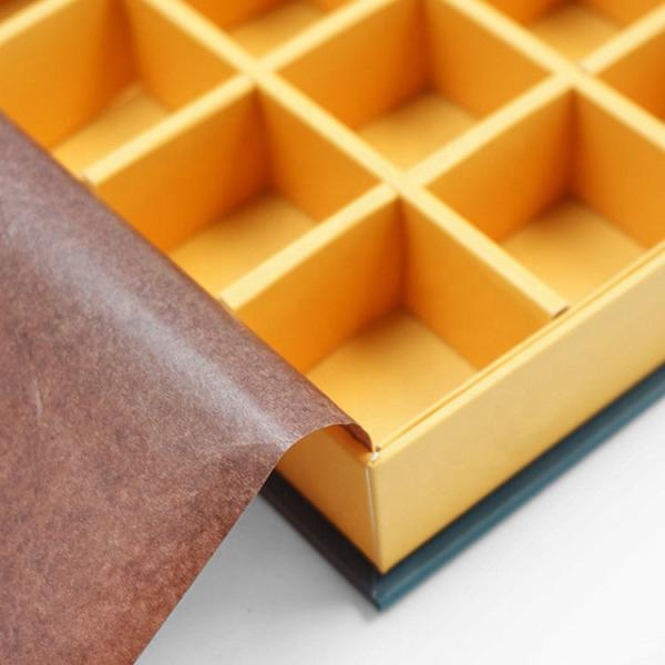 Quality Custom Rigid Cardboard Chocolate Packaging Box With Divider And Greaseproof for sale