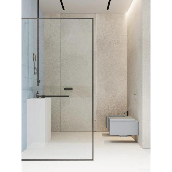 Quality ISO9001 8mm Wet Room Glass Panel Narrow Frame Bathroom Glass Door for sale