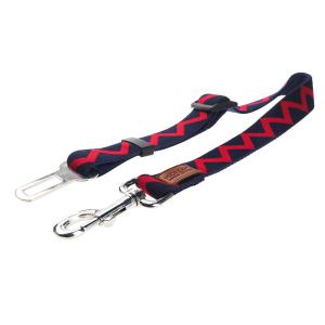 Quality 61cm Large Dog Safety Leash Car Seat Belt For Cargo Area With Striped Elastic for sale