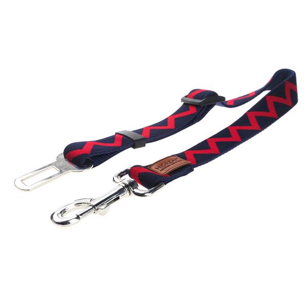 Quality 61cm Large Dog Safety Leash Car Seat Belt For Cargo Area With Striped Elastic Jacquard for sale