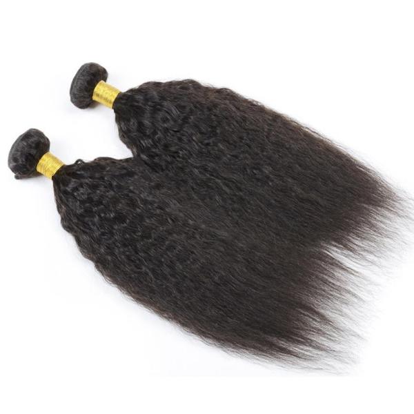 Quality Virgin Indian Human Hair Bundles Coarse Kinky Straight Hair Extensions for sale