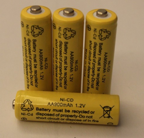 Quality 1.2V Cylindrical NICD Rechargeable Batteries AA900mAh UL for sale