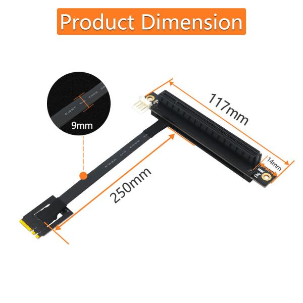 Quality 270 Degree M.2 NGFF Adapter Cable with PCI-E 16X Interface and 25cm Length for for sale