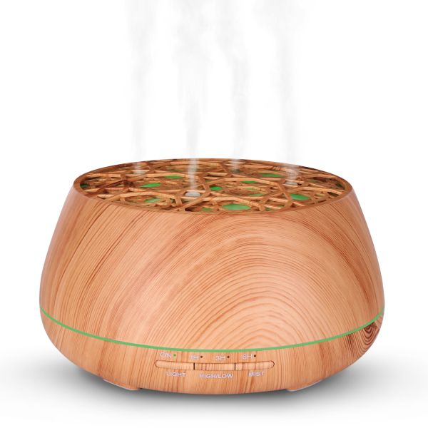 Quality Home Appliances Stocks 400ml Colorful LED Light Electric Ultrasonic Wood Grain Essential Oil Scent Diffuser Air Humidifiers for sale