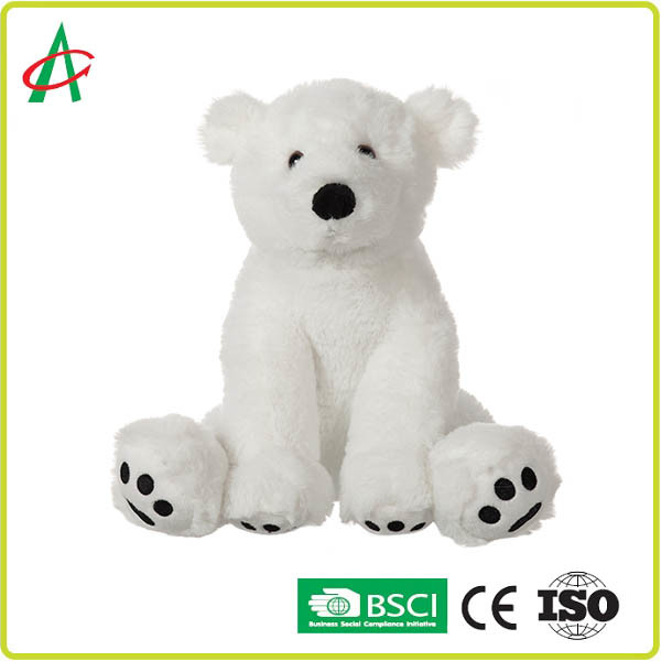 Quality 12 inches Cuddle Stuffed Toys , SNAS Polar Bear Stuffed Animal for sale