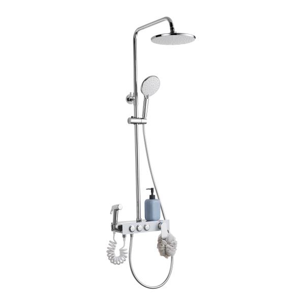 Quality Polishing Brushed Wall Mounted Stainless Steel Shower Set Electric Plating for sale