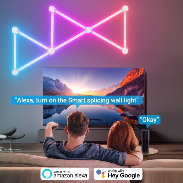 Quality RGBIC Glide Wall Light 9pcs Sections APP Control For Home Decoration for sale