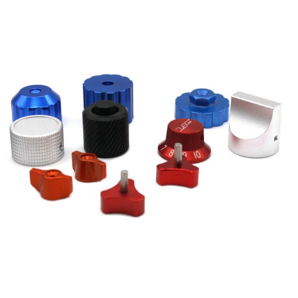 Quality Rotary Custom Knobs Electronic Control 6mm Shaft Aluminum Knurled Knob for sale