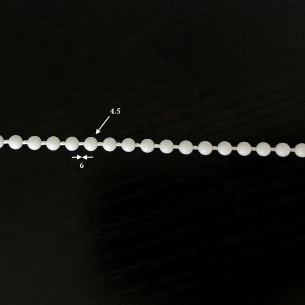 Quality 4.5*6mm Thin Cord Plastic Curtain Chain Pom Plastic Ball Chain Industrial Design Style for sale