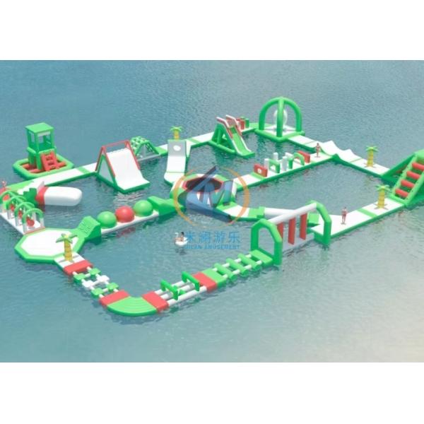 Quality PVC Material Outdoor Inflatable Water Park Inflatable Water Playground 70x50m For Shoal Pool for sale