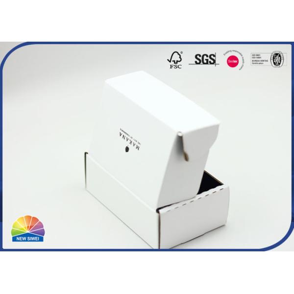 Quality E Flute White Corrugated Mailer Box Double Side Printed Logo Glossy Lamination for sale