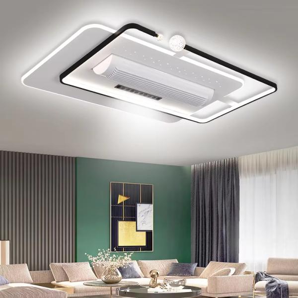 Quality Wholesale   Hotel Bedroom Living Room Decorative Recessed Smart Bladeless LED Ceiling Fan With Light and Remote for sale