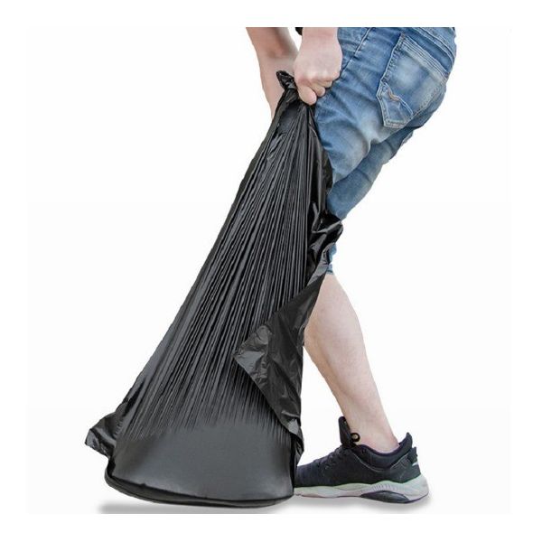 Quality 8 Gallon Beige Drawstring Kitchen Trash Bags Plastic White Clear Surface for sale