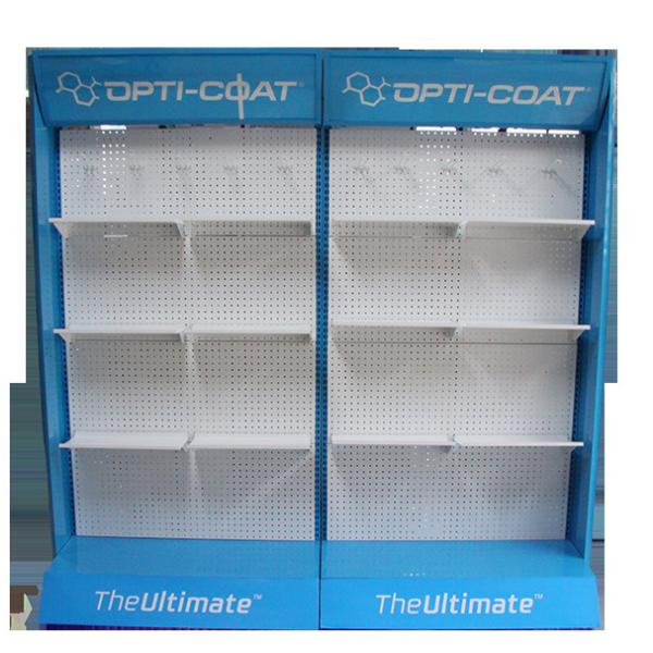 Quality Blue Color 500mm Depth 1000mm Length Peg Hook Display Rack Powder Coated for sale