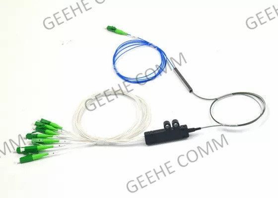 Quality 8 Cores 1X8 Fiber Optic Plc Splitter With LC/APC Connectors for sale