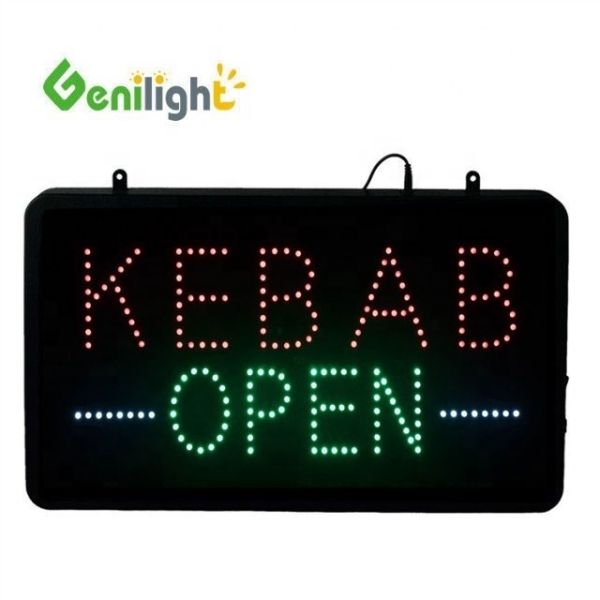 Quality Power Certificate ABS Open-Mold BURGERS KEBABS LED Sign for Customized Size and for sale