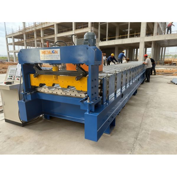 Quality High Friction Surface Embossing Floor Deck Roll Forming Machine YX70-165 Metal for sale