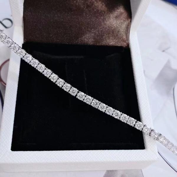 Quality Synthetic Jewelry 0.1ct Lab Created Diamond Bracelet Round Cut for sale